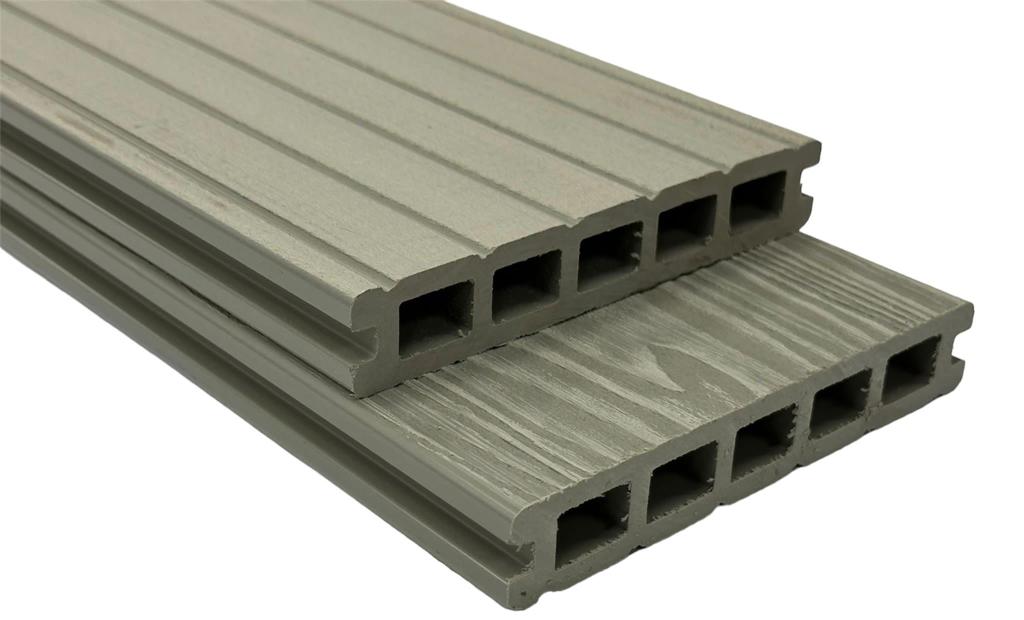 Ash Woodgrain Composite Decking Sample – Tuda Grass