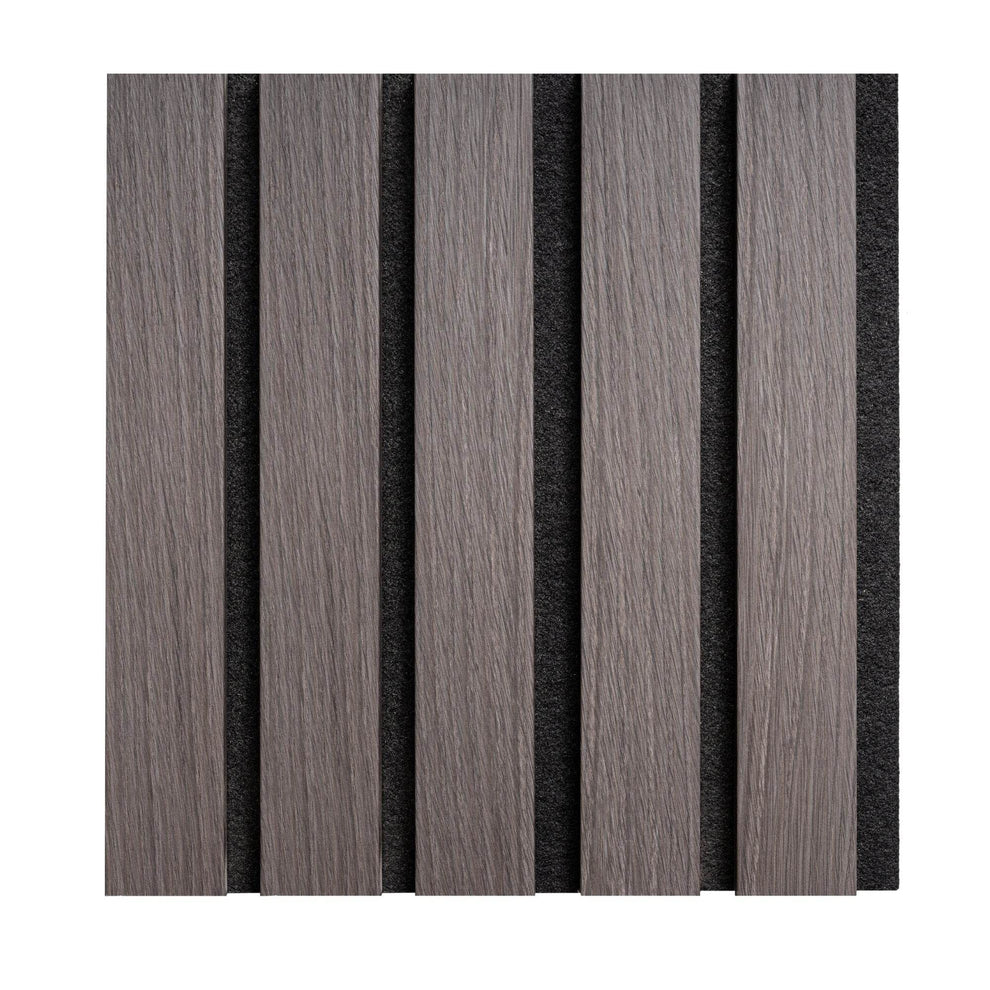 Rovere Black Premium Acoustic Wood Veneer Wall Panel Sample | Tuda Grass