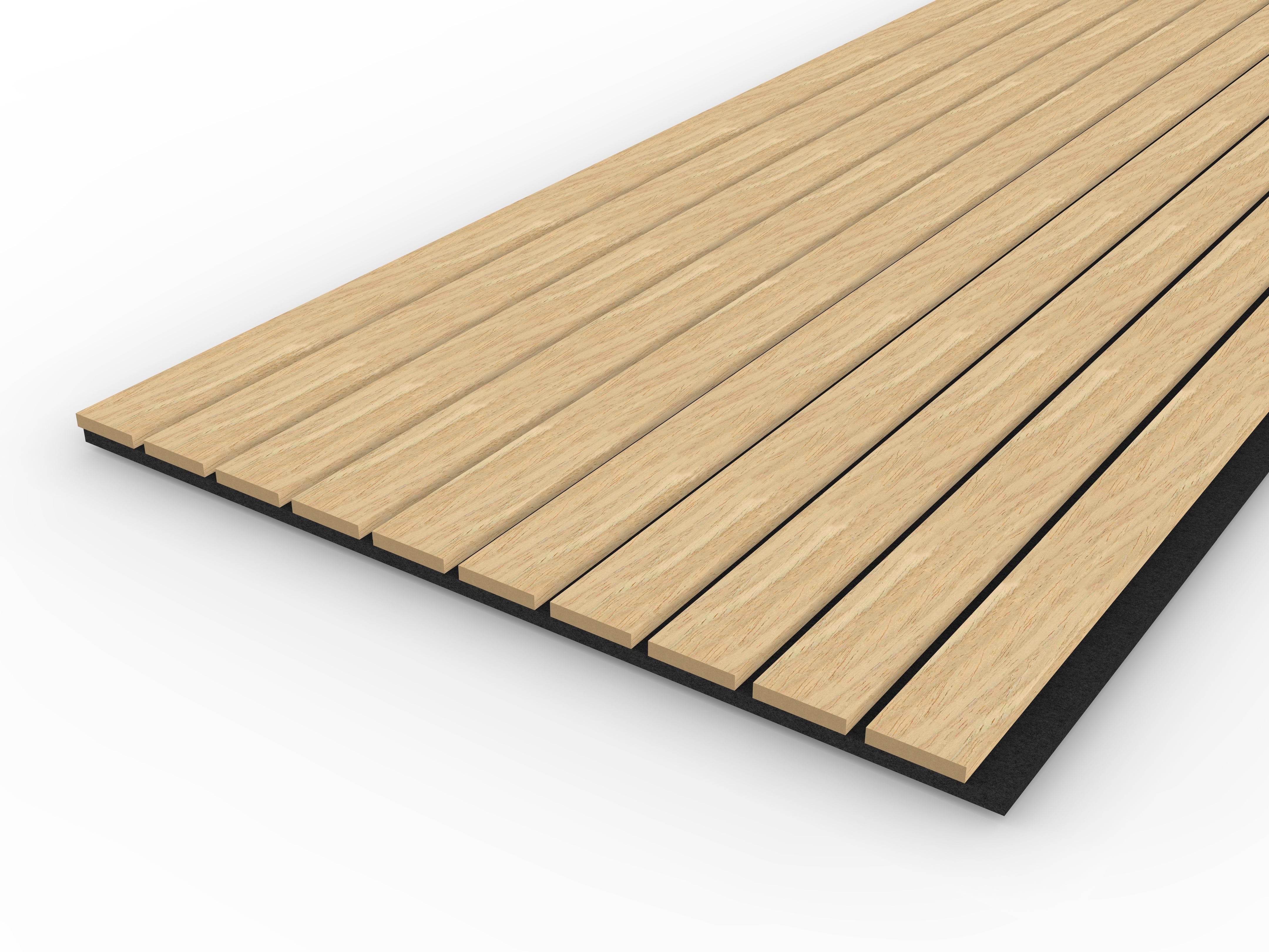 Oak Acoustic Wood Wall Panel Wide Slat Series 2 - 240x60cm | Tuda Grass