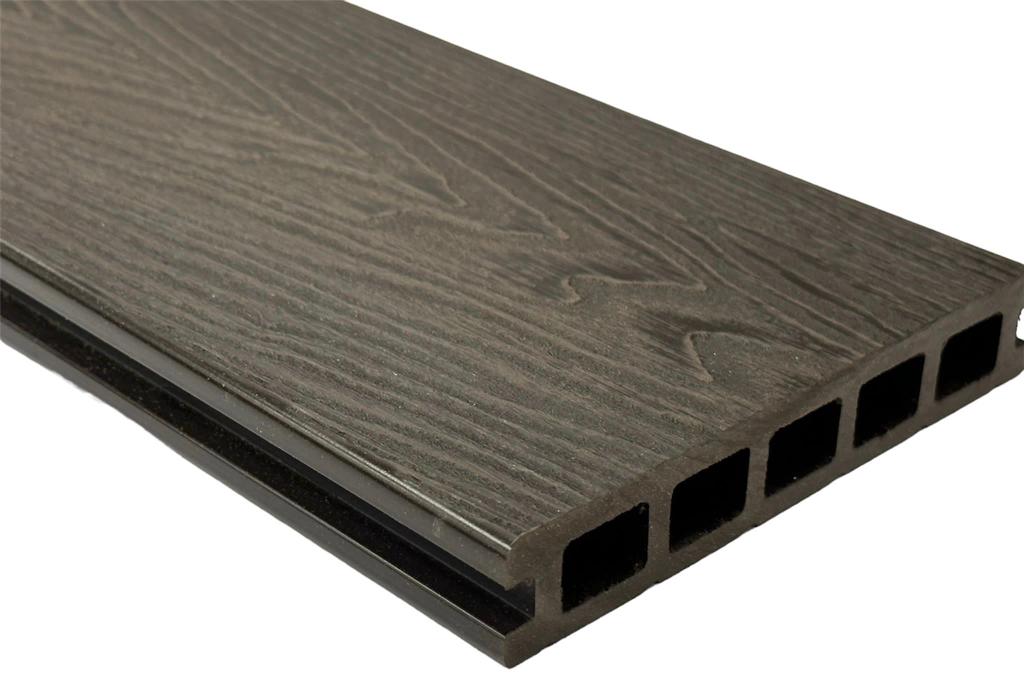 Chocolate Woodgrain Composite Decking Sample – Tuda Grass