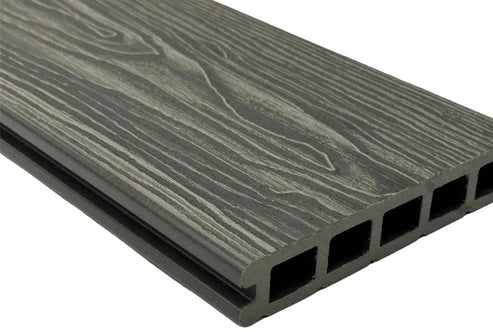 Silver Woodgrain Composite Decking Sample – Tuda Grass