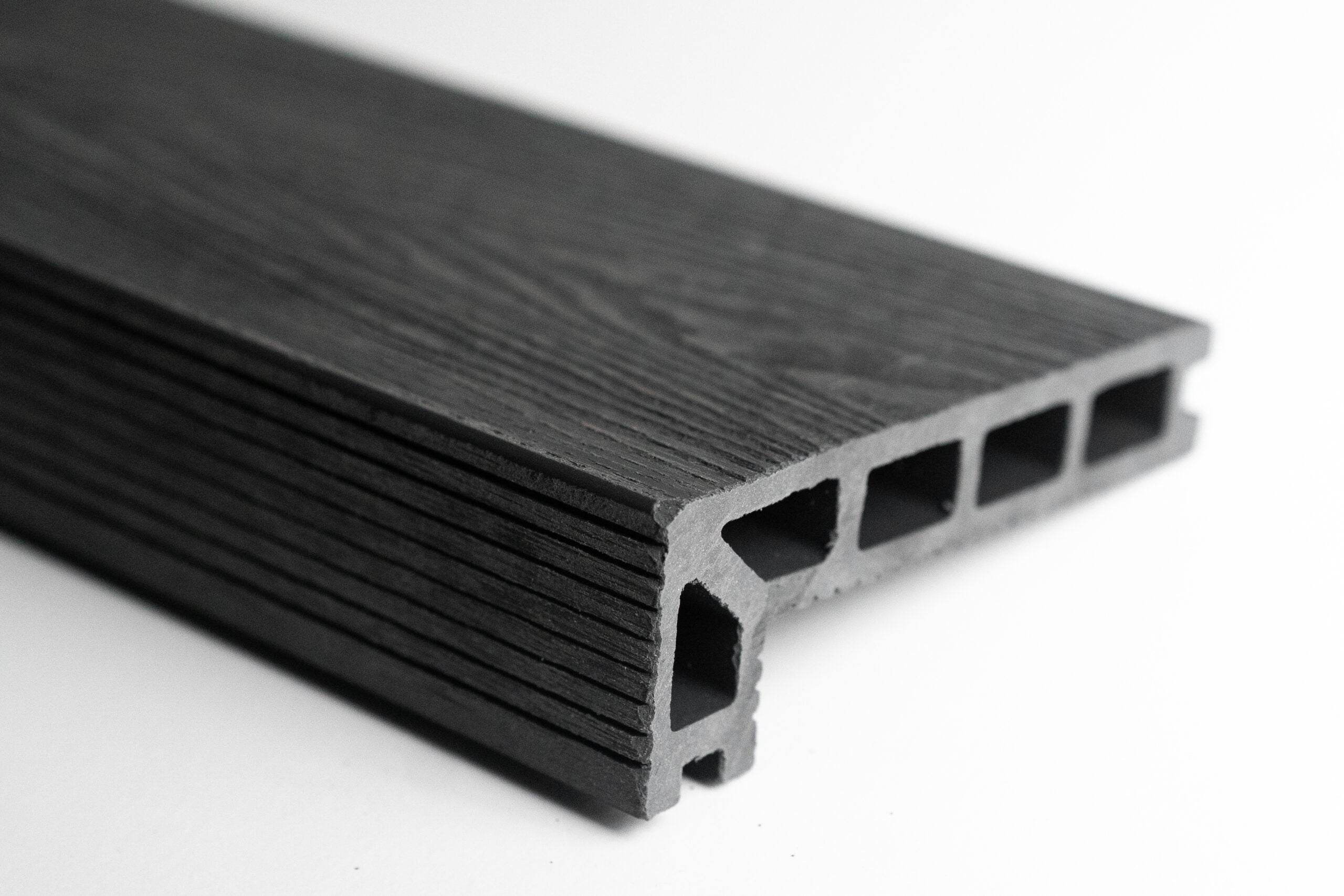 Grey Composite Woodgrain Step Edge 4.8m | Tuda Grass